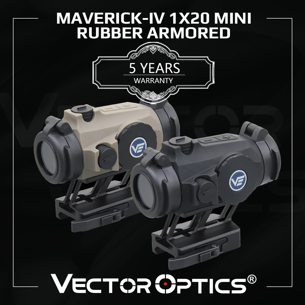 Vector Optics Maverick-iv 1x20 Mini Rubber Armored Reflex Sight Compact ...