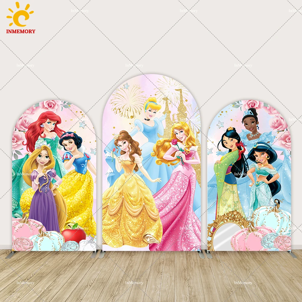 Disney-Princess-Theme-Arch-Wall-Backdrop-Cover-Kids-1st-Happy-Birthday ...