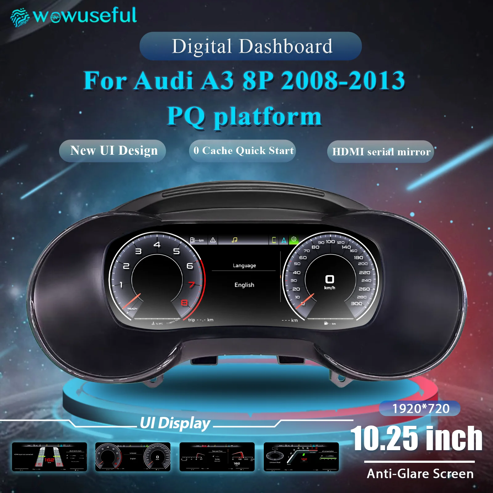 12.3'' LCD Digital Cluster dashboard For Audi A3 8P 2008-2013 Years ...
