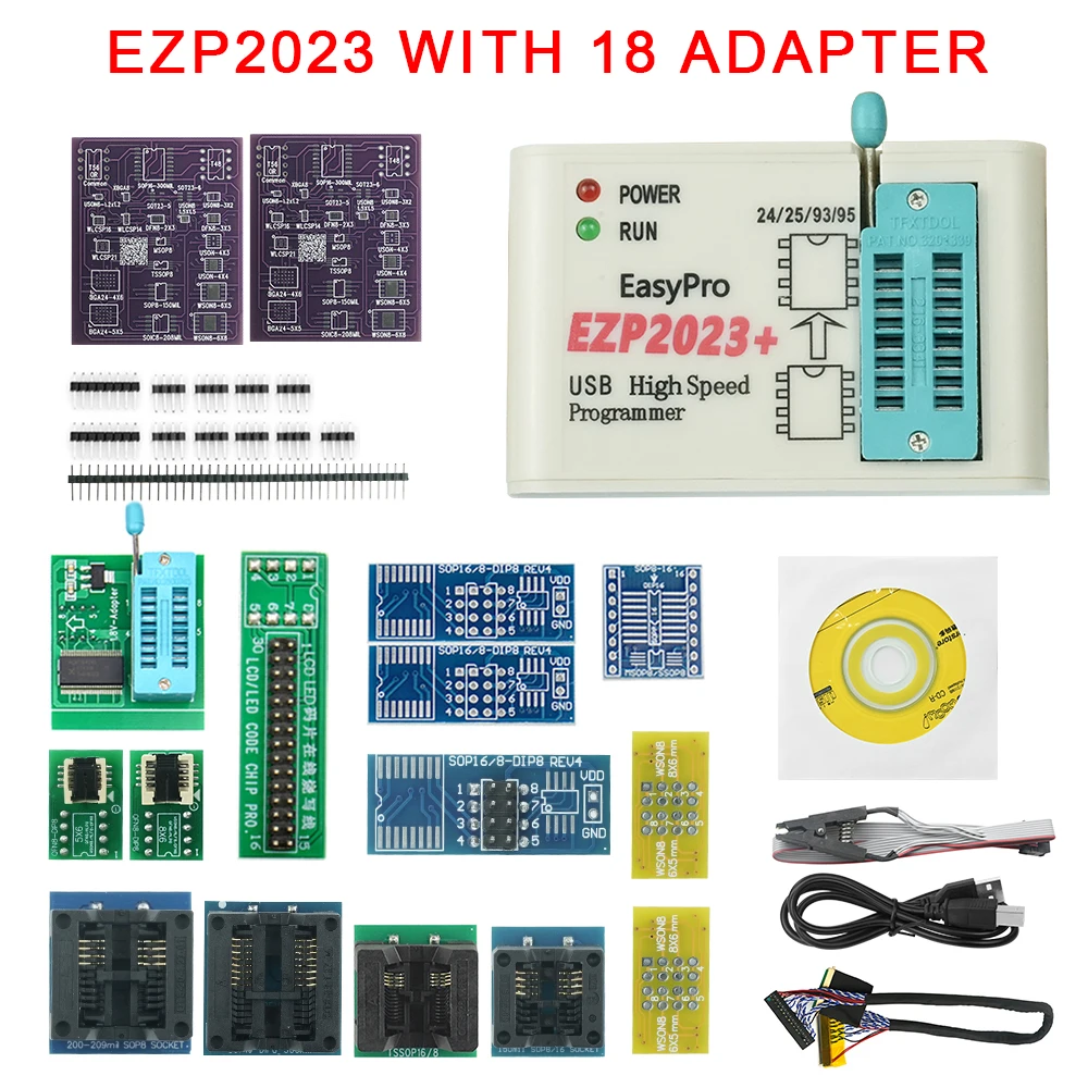 Original-EZP2023-USB-SPI-Programmer-12-15-18-Adapters-Support-24-25-93 ...