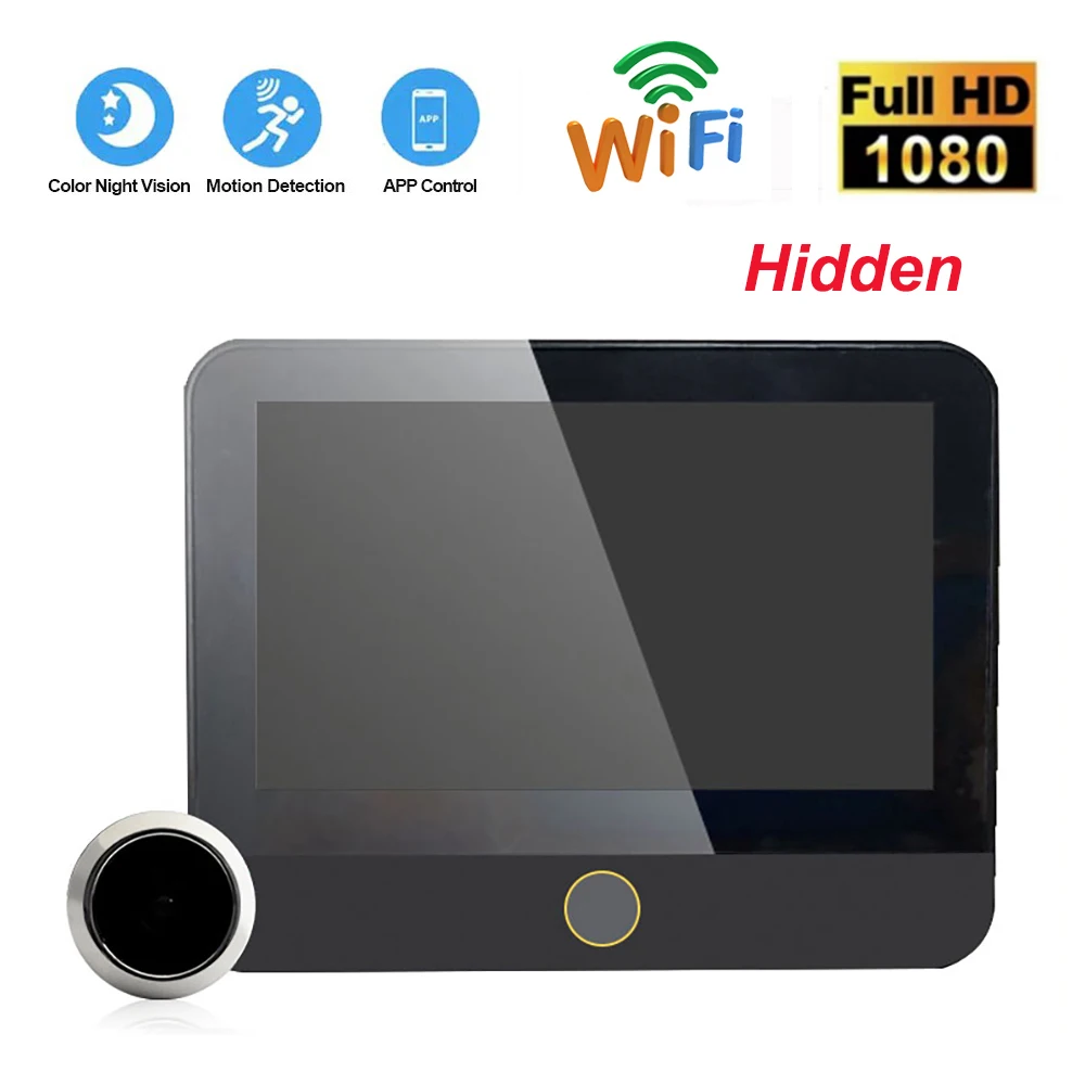 New-WiFi-Hidden-Smart-Door-Bell-Eye-1080P-FHD-Peephole-Camera-Audio-4-3 ...