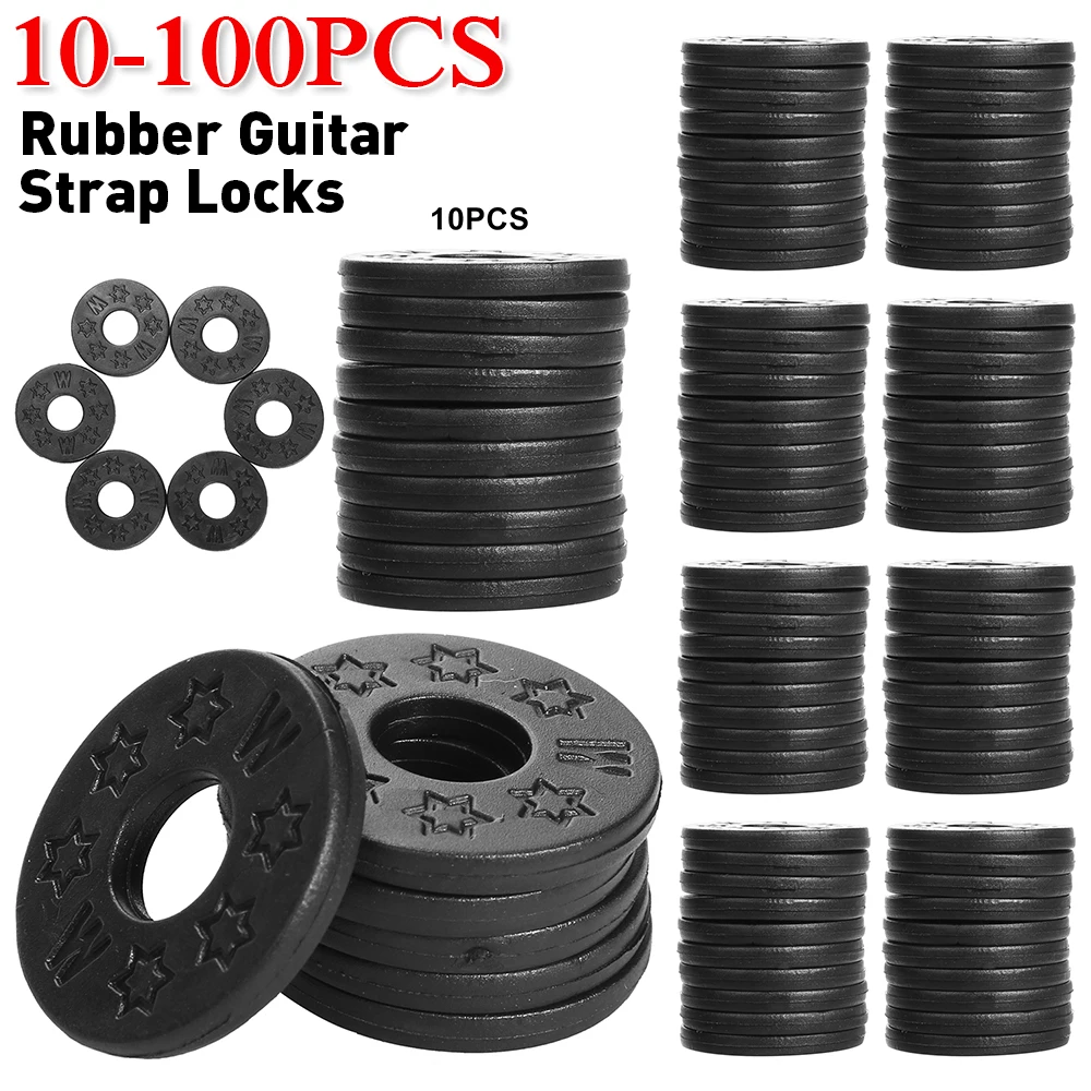 10-100PCS-Rubber-Guitar-Strap-Locks-Blocks-for-Acoustic-Electric-Guitar ...