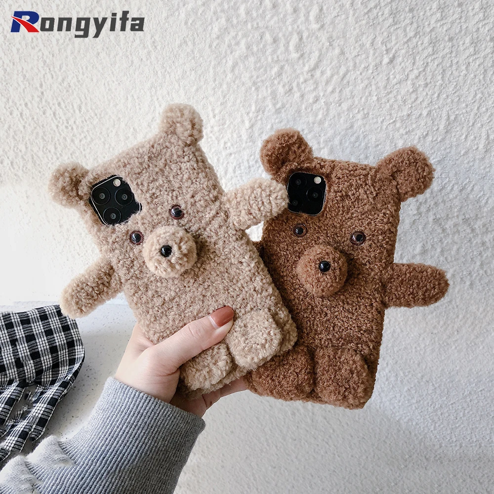 Furry-Plush-Bear-Warm-Phone-Case-For-Samsung-Galaxy-A72-A52-A42-A32-A22 ...