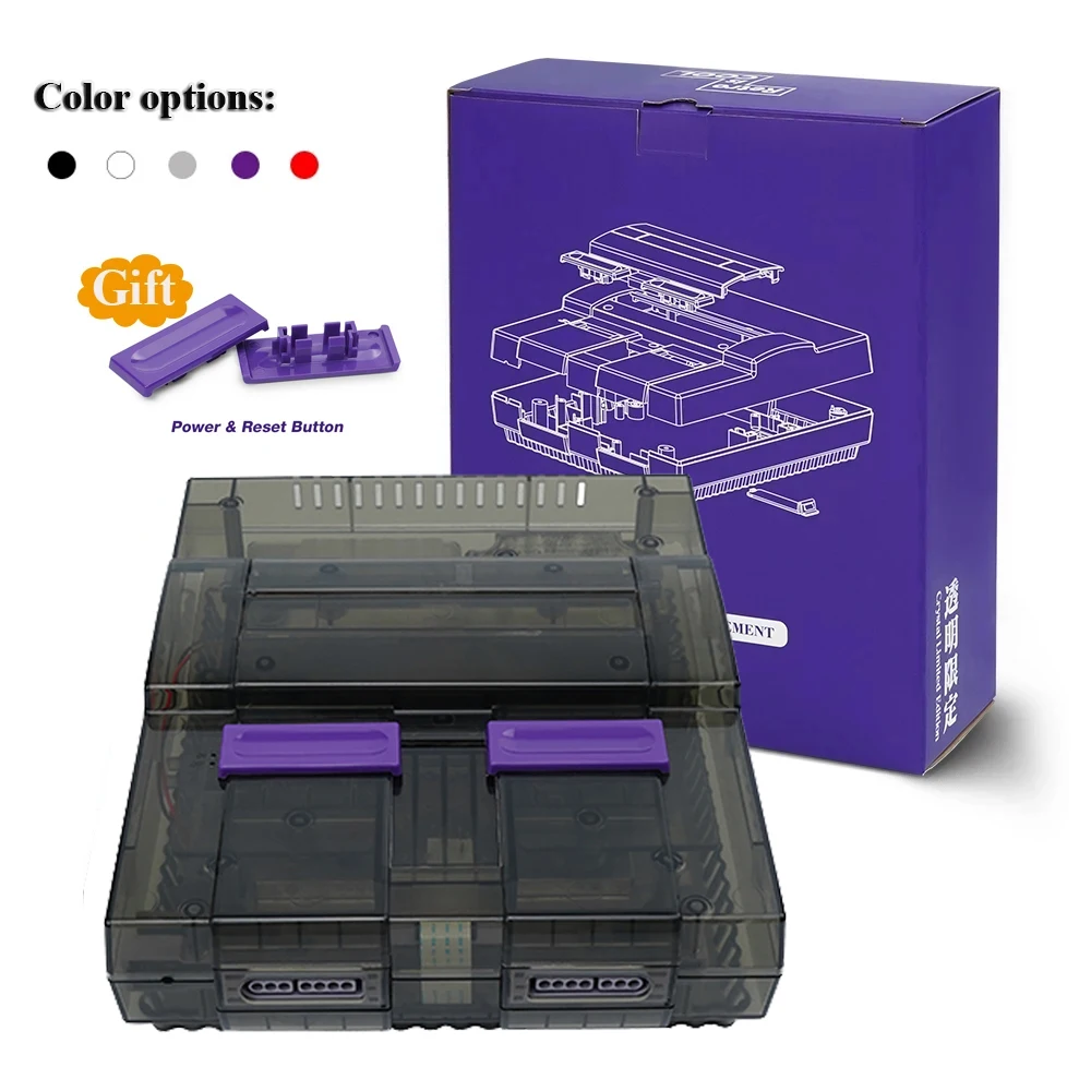 Bitfunx-Replacement-Transparent-Case-Shell-for-Nintendo-SNES-SNES-SFC ...