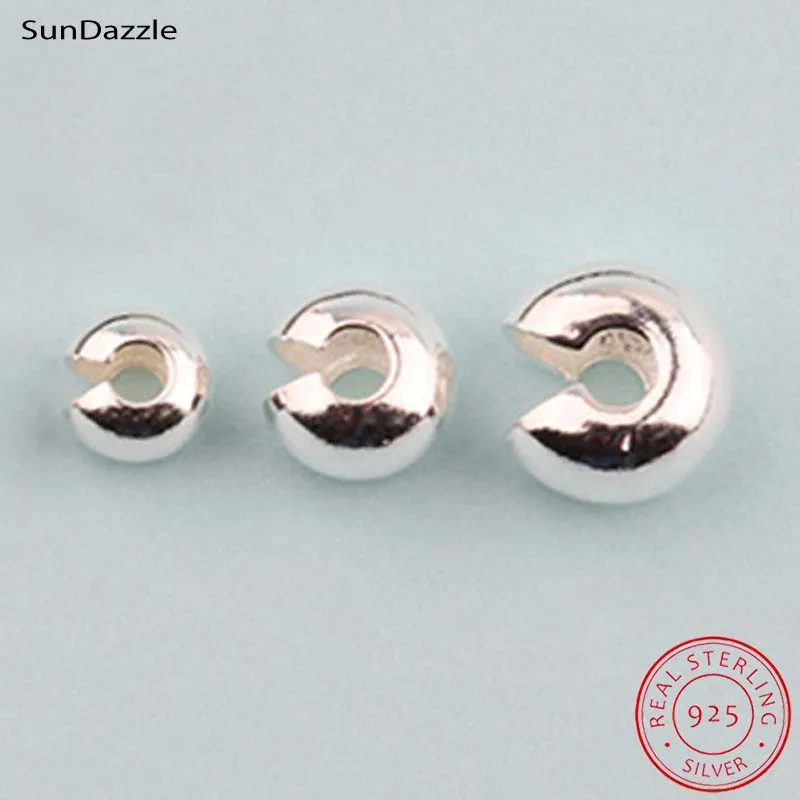 Genuine-Real-Solid-925-Sterling-Silver-Wrap-Bead-Caps-Half-Round-Moon ...