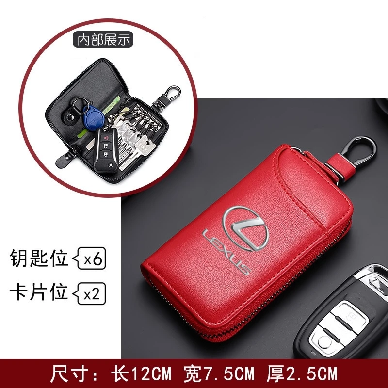 Genuine Leather KeyChain Unisex Key Bag Multifunction Organizer Wallet ...
