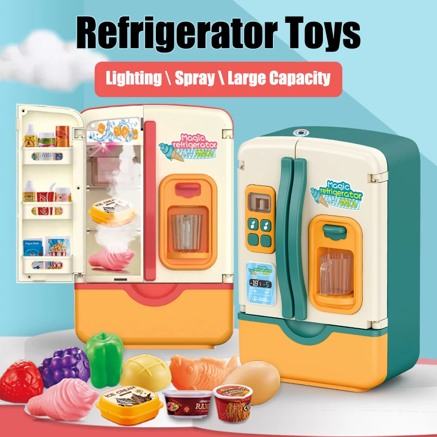 39pcs-Kids-Simulated-Refrigerator-Play-House-Pretend-Make-Food-Play ...