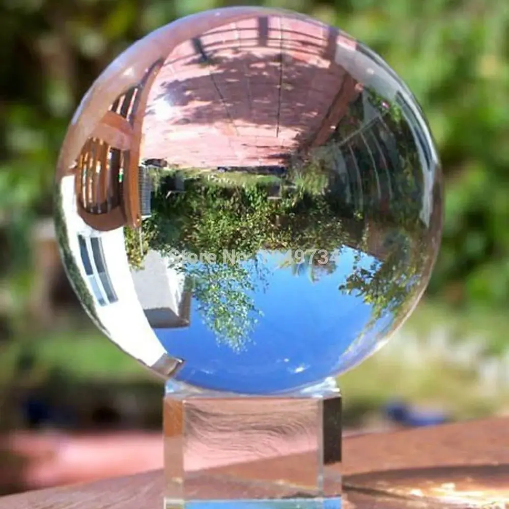 1pcs Clear Magic Crystal Glass Healing Ball Sphere with stand K9 Asian ...
