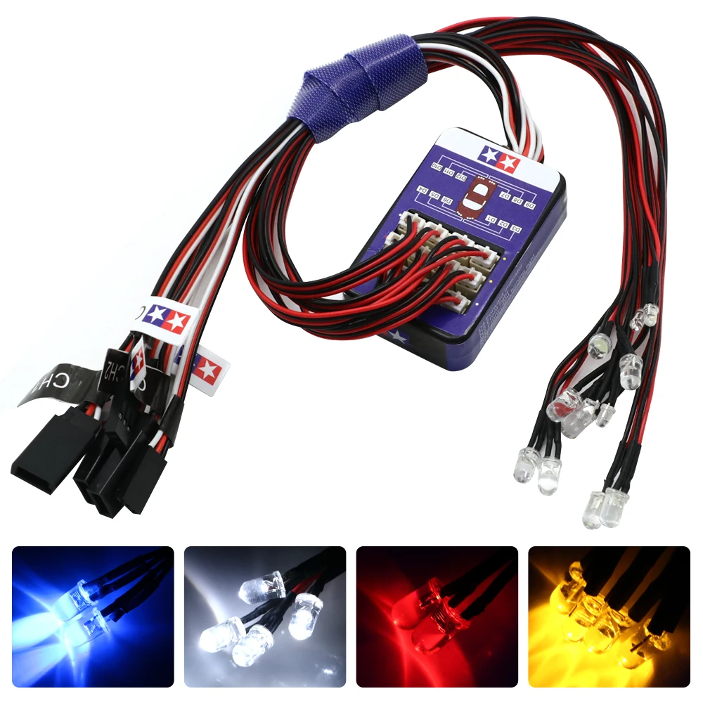 Simulation Flash Light 12 LED Lighting Kit Steering Brake for 1/10 ...
