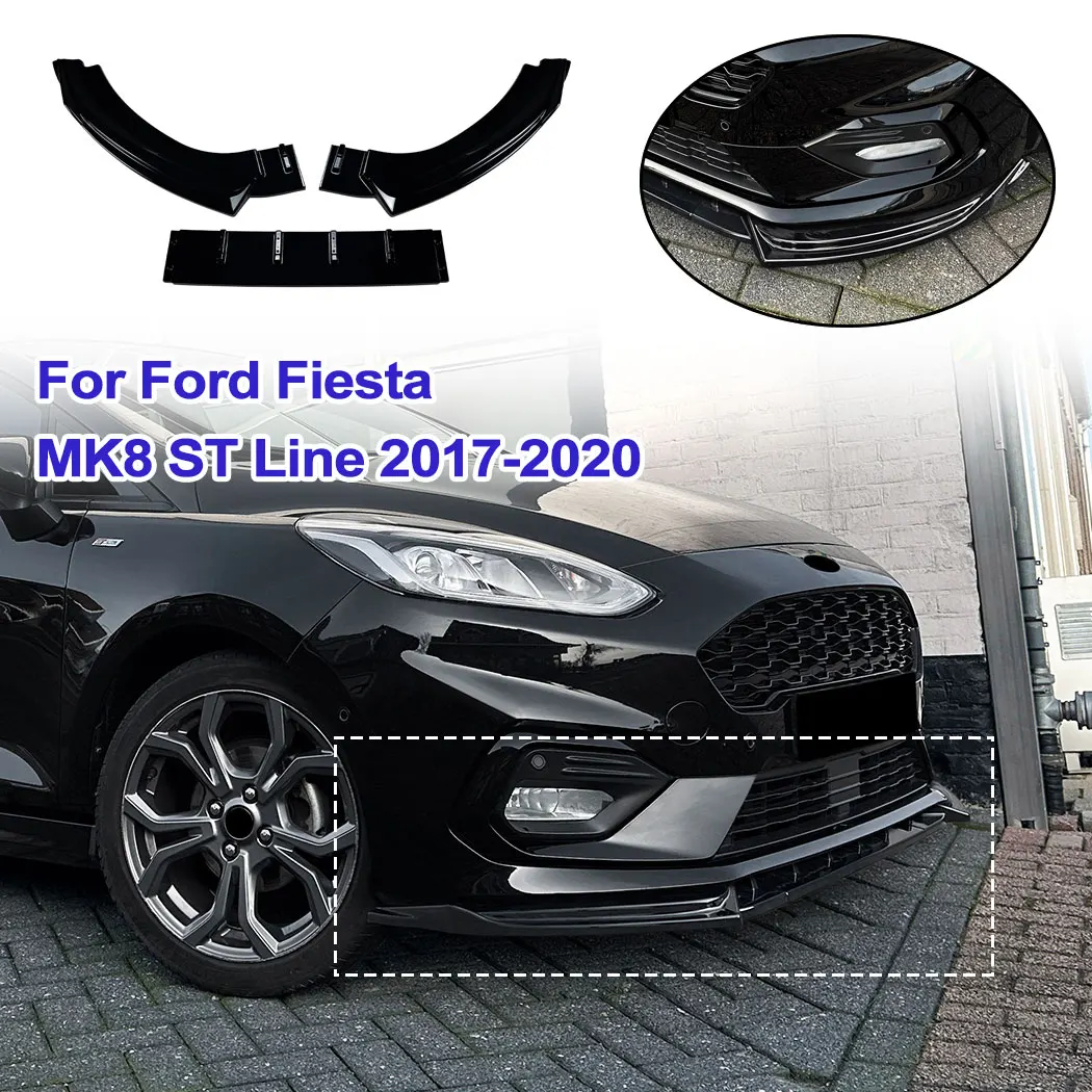 Car Three Stage Front Bumper Lip Spoiler For Ford Fiesta MK8 ST Line ...