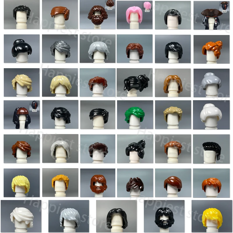 MOC-City-Figures-Hair-body-Parts-Building-Blocks-Figure-Hairstyles-Head ...