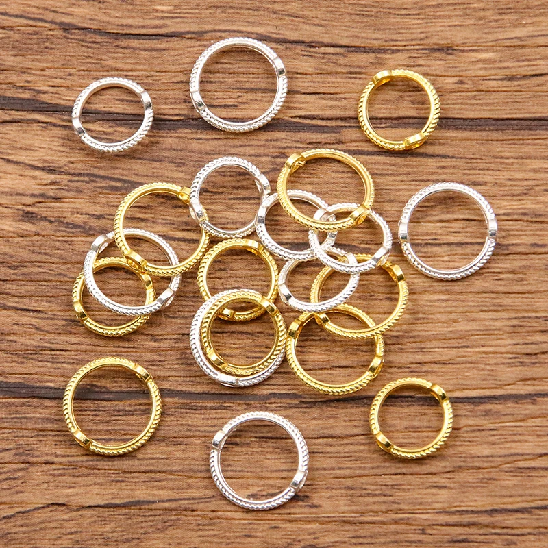 60PCS-2-Size-New-Product-Two-Color-Round-Circles-Charms-Hollow ...