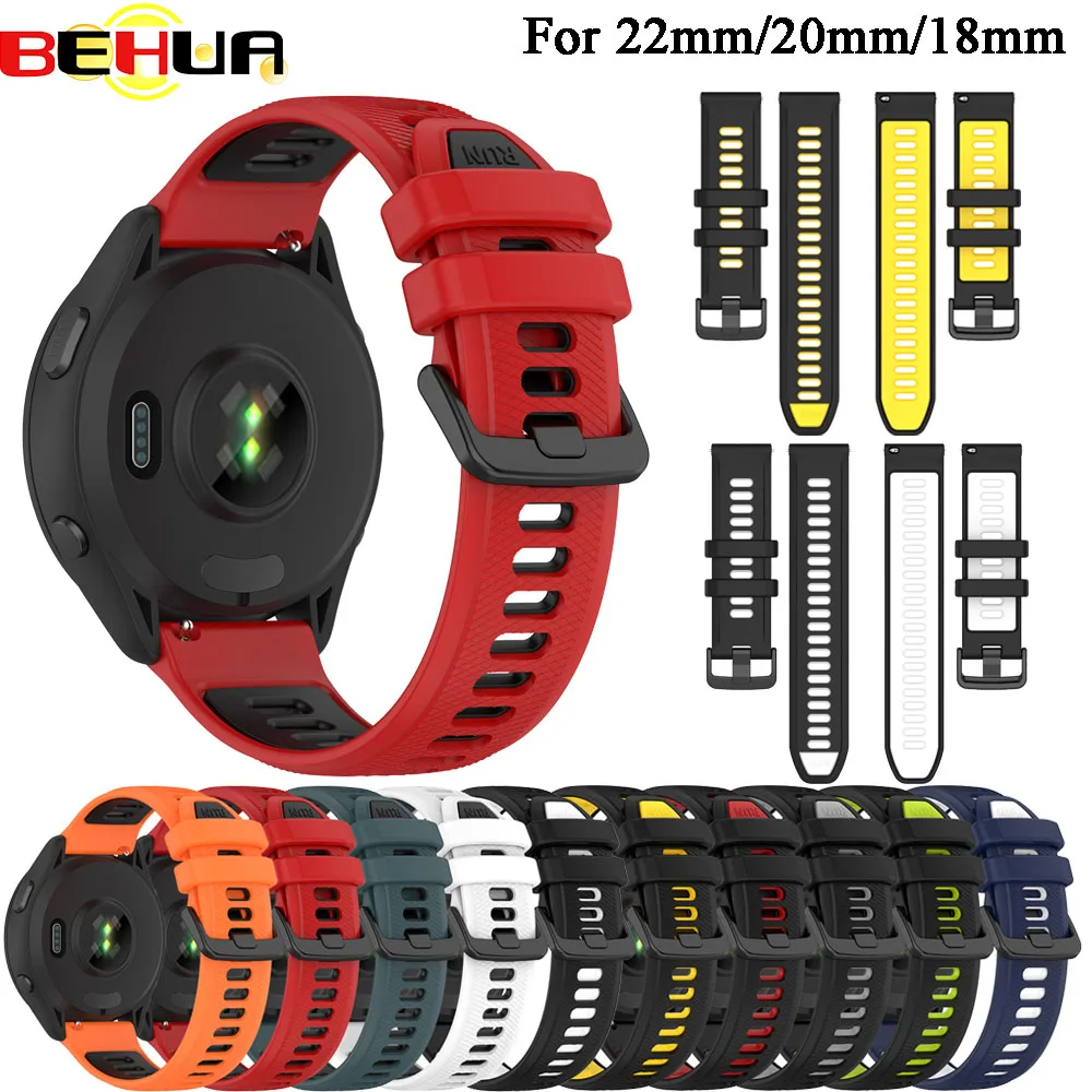 BEHUA-22MM-20MM-18-Replacement-Silicone-Watchband-Sport-Watch-strap-For ...