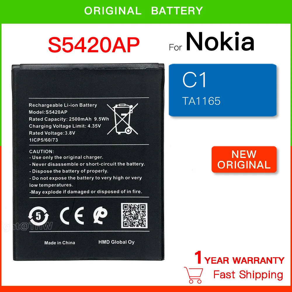 Replacement-Battery-2500mAh-S5420AP-Battery-For-NOKIA-C1-TA1165-TA-1165 ...