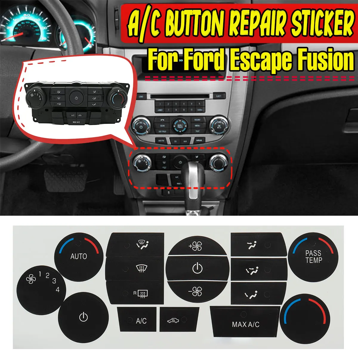 Car-Air-Condition-AC-Climate-Control-Button-Repair-Sticker-Decal-For ...