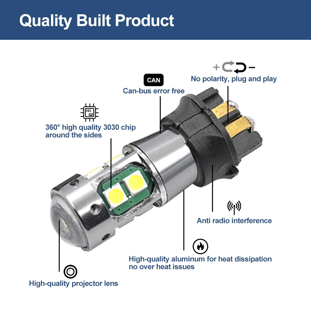 1pc Canbus For Audi A3 A4 A5 Q3 VW CC MK7 Volvo PW24W PWY24W LED Bulbs ...