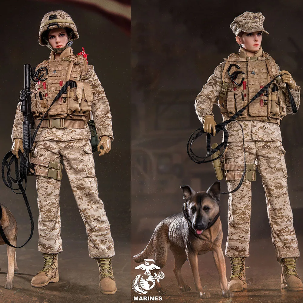 FLAGSET FS73042 1/6 Scale Female Solider USMC Dog Trainer 12 inches ...