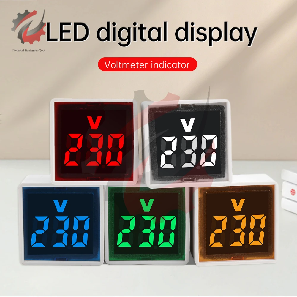 AC-220V-50-500V-LED-Digital-AC-Voltmeter-Indicator-Led-Lamp-Square-Mini ...