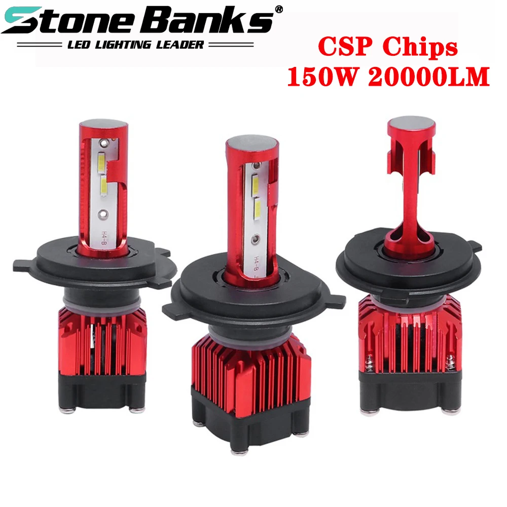 Stone Banks 150W 20000LM H7 Led Car Lights 6000K CSP Chips H4 Led Car ...