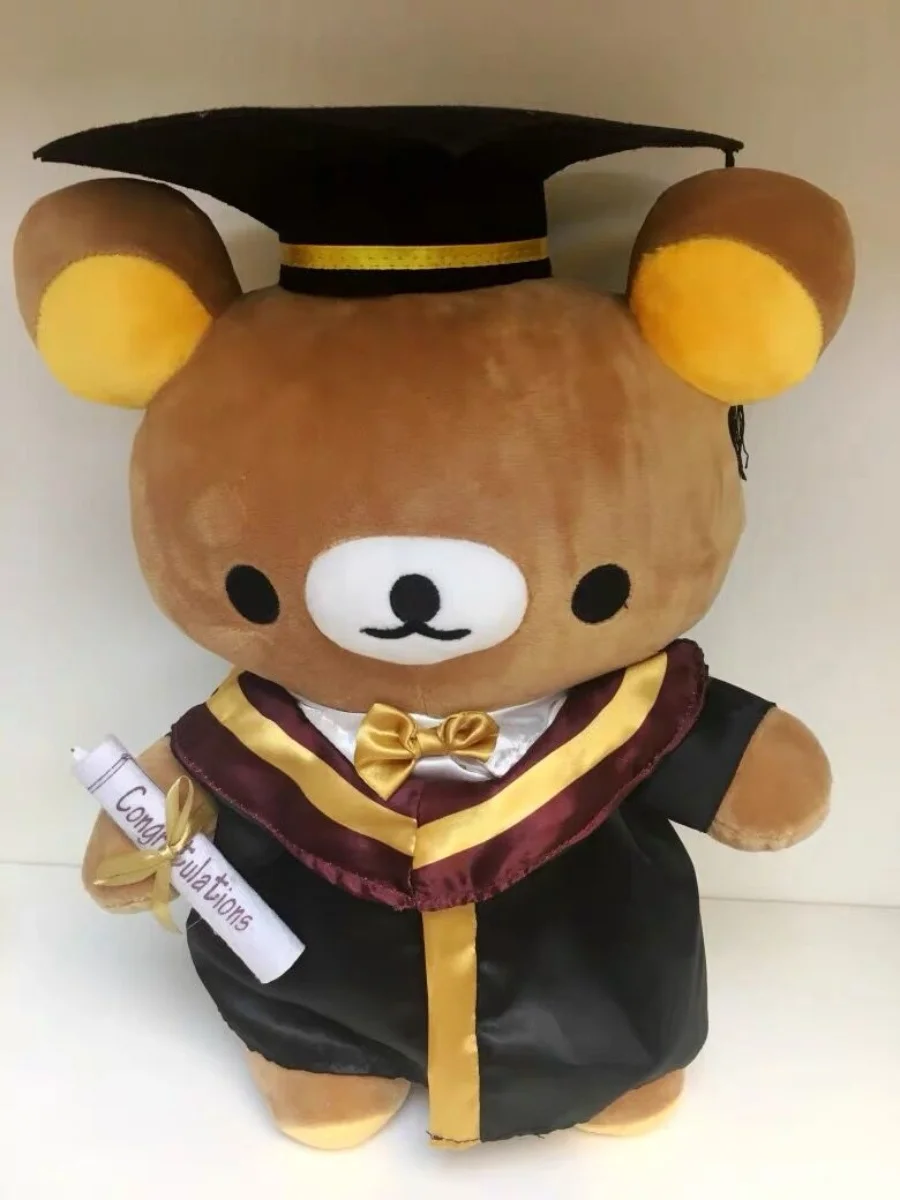 30cm Rilakkuma Plush Doll Graduation Cute Cosplay Bachelor Master Hat ...