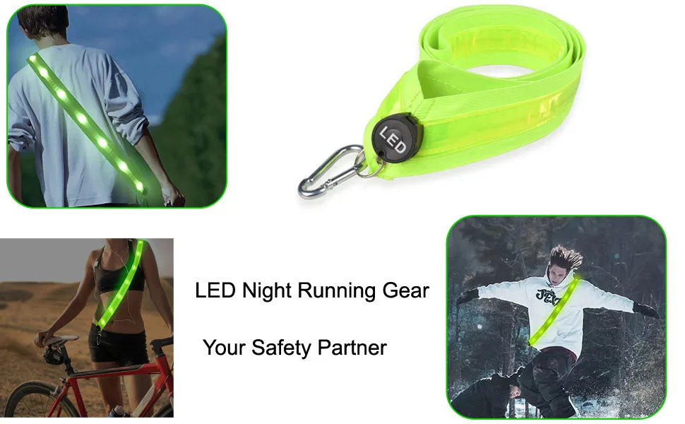 LED Flashing Outdoor Running Cycling Hiking Jogging Rechargeable ...