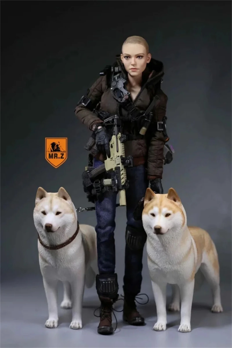 JXK 1:6 Scale Simulation Siberian Husky Dog Pet Huskie Figure Animal ...