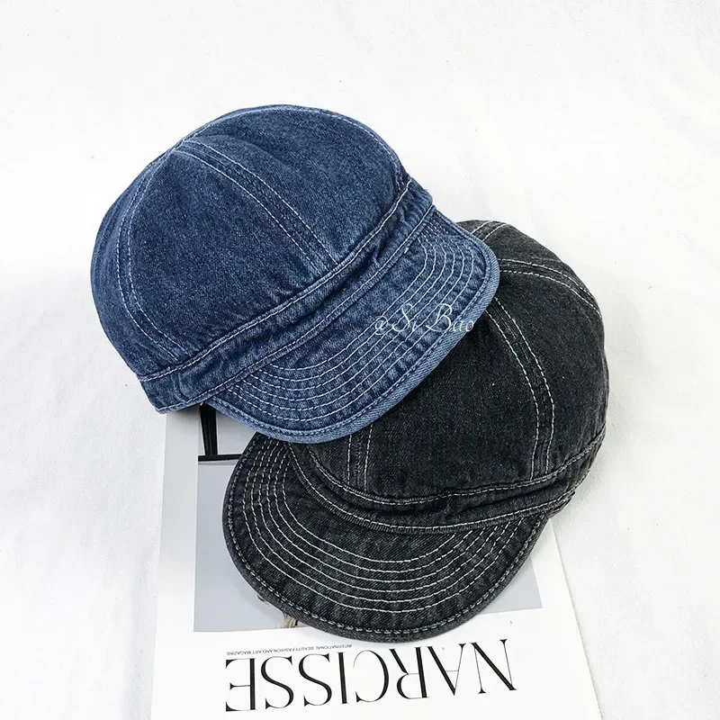 Spring-Autumn-Fashion-Short-Brim-Denim-Cap-Summer-Outdoor-Leisure-Visor ...