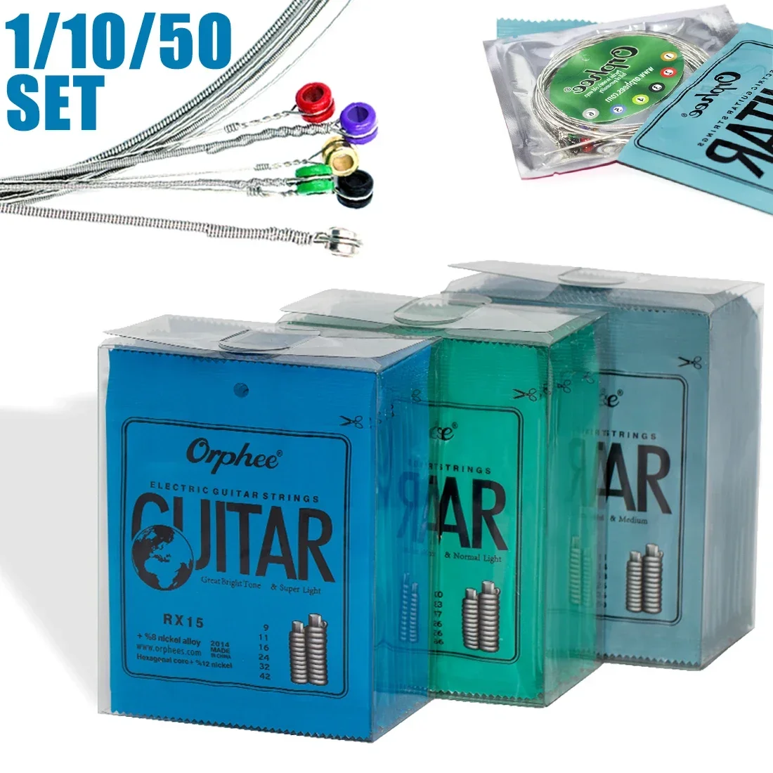 10-50-Set-Orphee-Electric-Guitar-Strings-Set-RX-Series-Hexagonal-Carbon ...