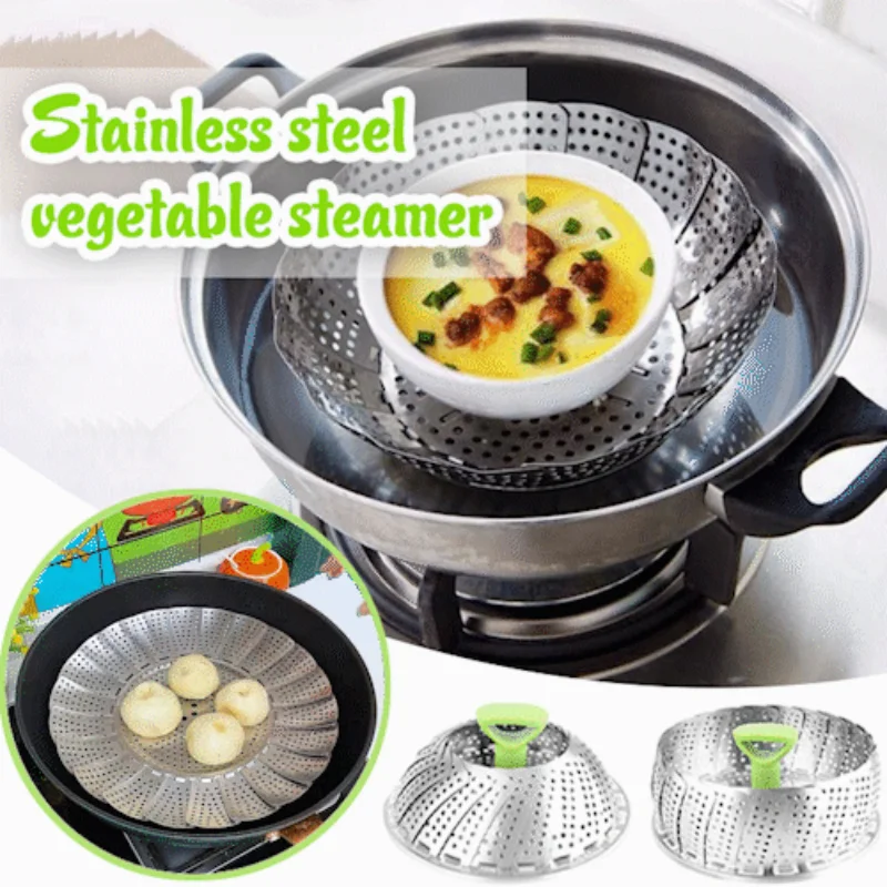 Stainless-steel-vegetable-steamer-folding-steamer-Steamer-liner-with ...