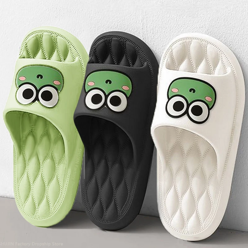 Summer-Cute-Frog-Women-Men-S-Slippers-Beach-Slides-Bathroom-Anti-Slip ...
