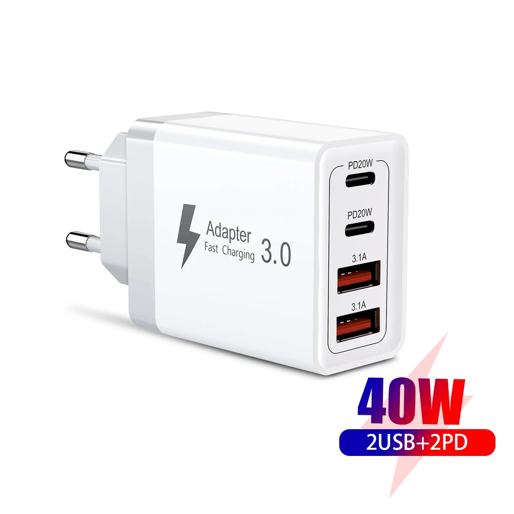 40W-USB-Charger-Type-C-Fast-Charging-Wall-Charger-Phone-Adapter-For ...