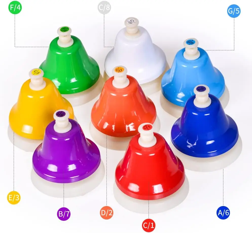 Desk-Bells-Hand-Bells-8-Notes-Music-Bells-Percussion-Instrument-Musical ...