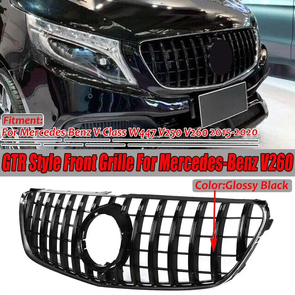 W447 Front Grille Front Racing Grills GTR Style For Mercedes For Benz V ...