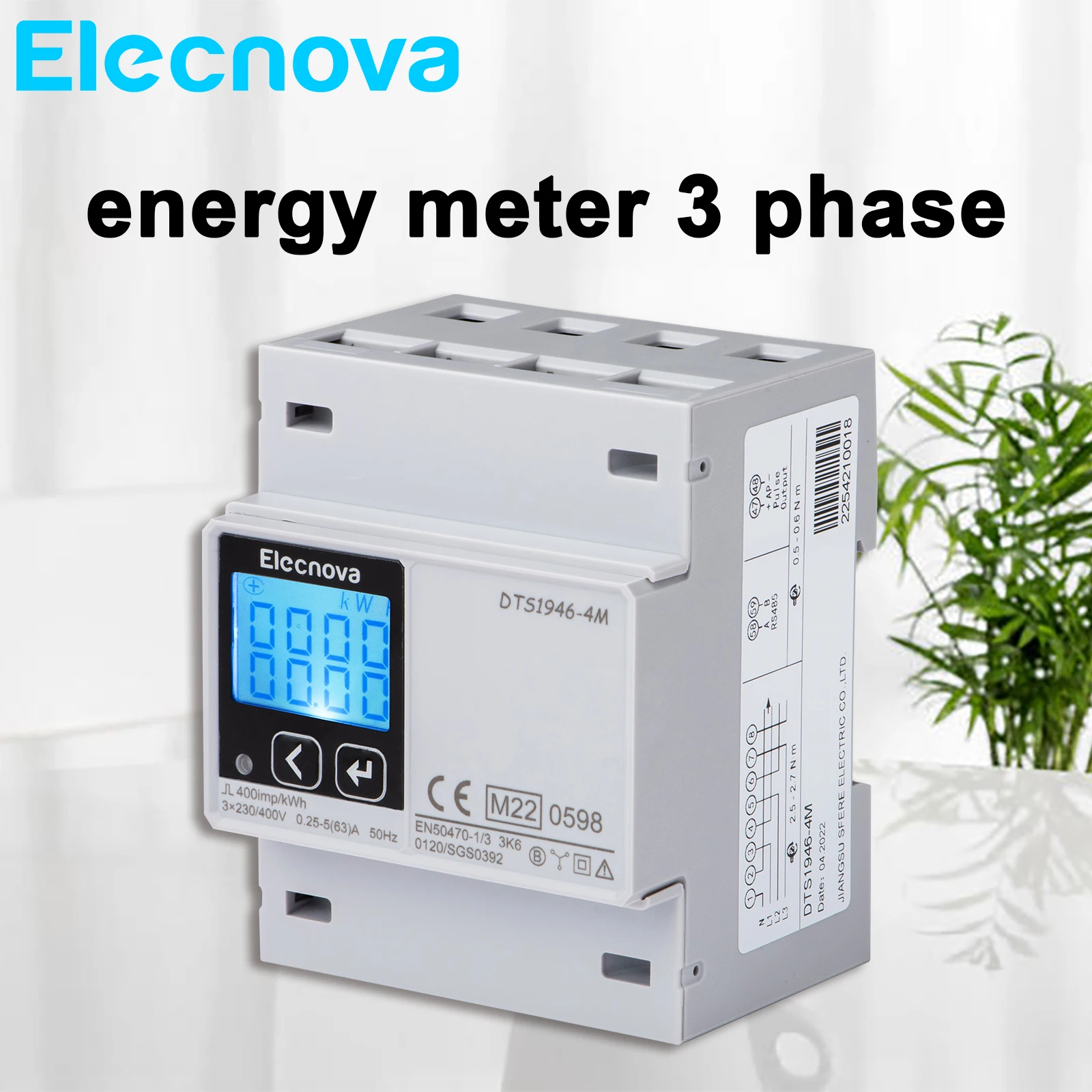 DTS1946-4M-MID-Energy-KWh-Meter-Solar-Power-RS485-AC-3-Phase-4-Wire-DIN ...