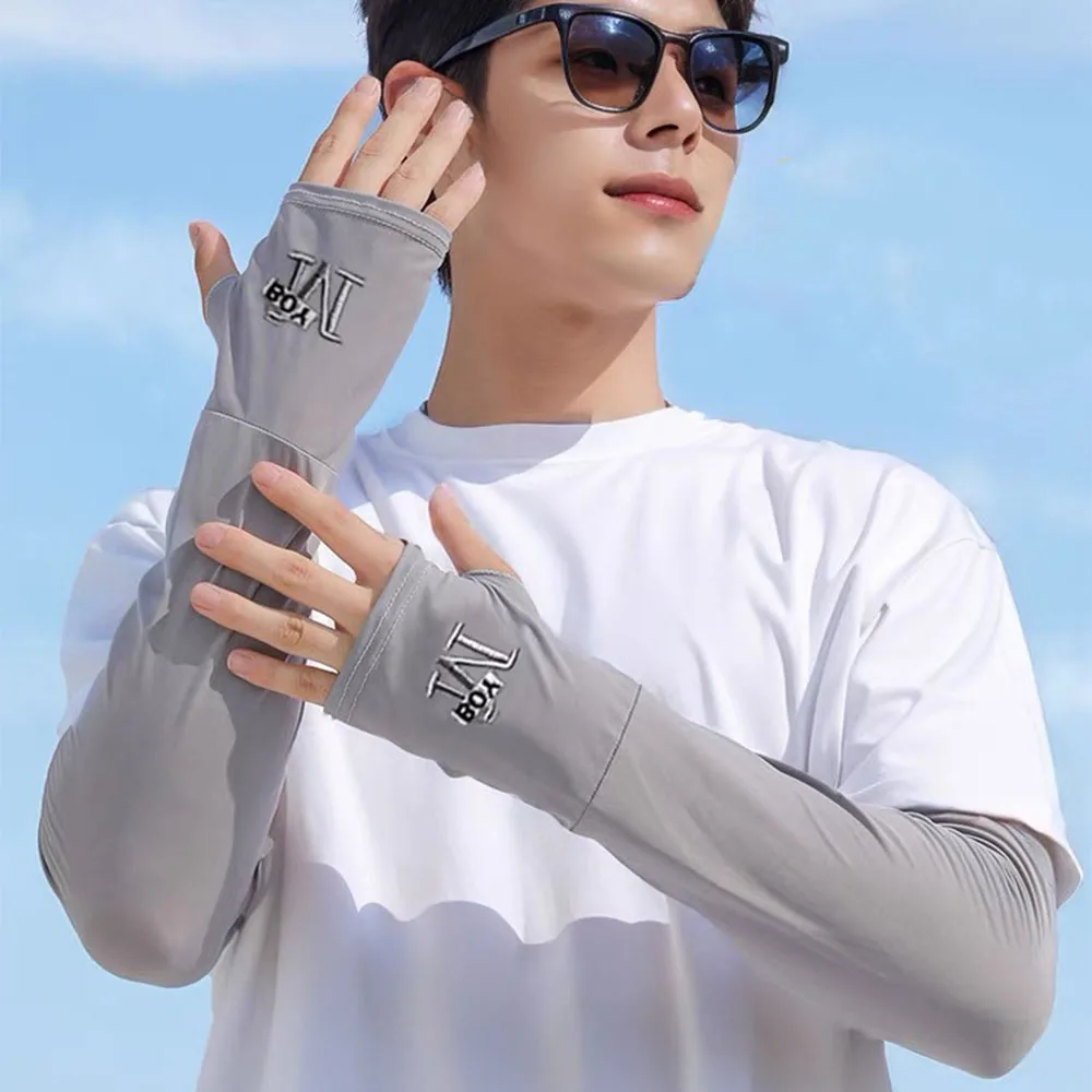 1-Pair-Summer-Anti-sunburn-Sleeve-With-Hand-Protector-For-Men-Outdoor ...