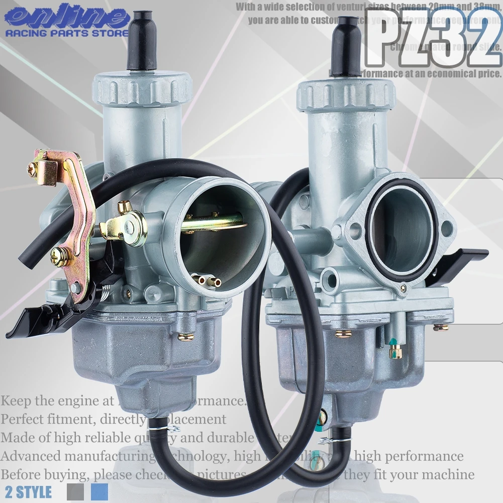 PZ32 32mm Carburetor Motorcycle Hand Choke Carb Universal Style Wire ...