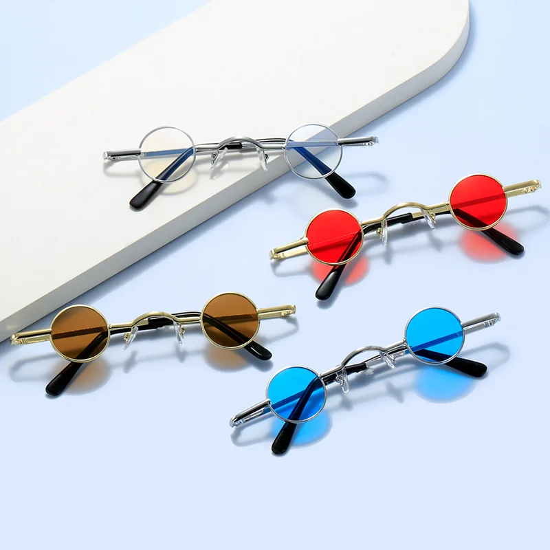 Punk-Round-Retro-Ultra-Small-Frame-Sunglasses-Small-Round-Frame-Crown ...