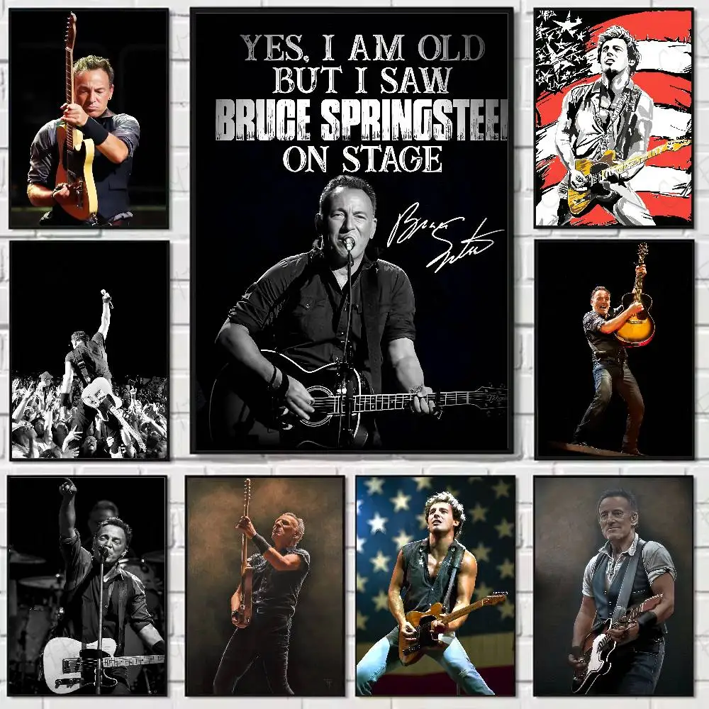 B-Bruce Springsteen Guitar Poster Home Living Bed Room Bar Hallway ...