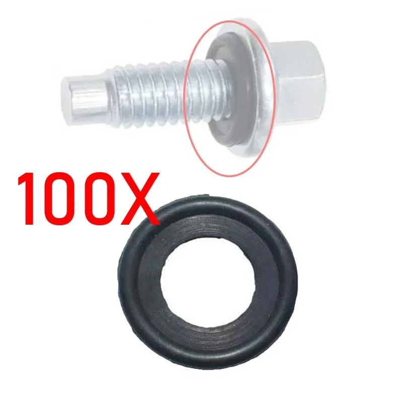 100-X-Rubber-Oil-Drain-Plug-Gaskets-Washer-Replacement-For-GM-Chevrolet ...
