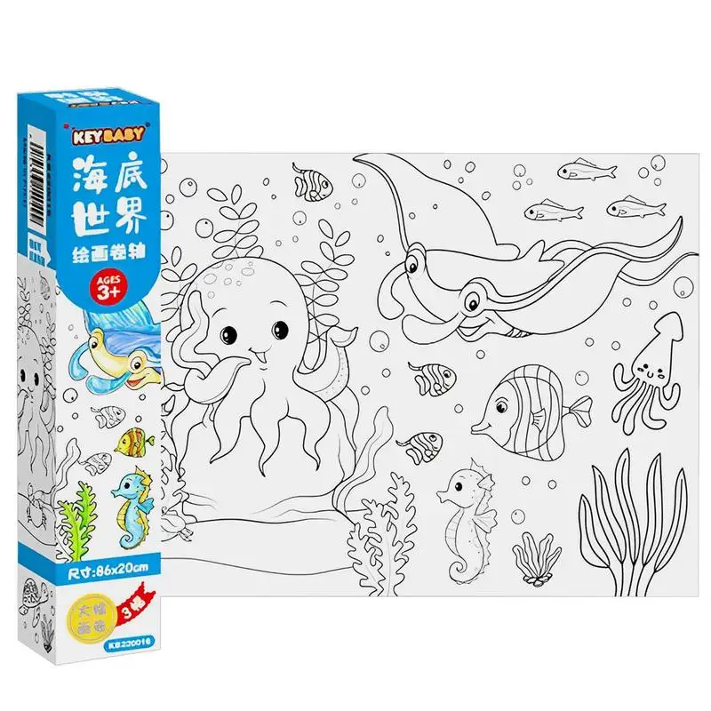 Children-Coloring-Paper-Roll-DIY-Wall-Sticky-Color-Filling-Paper-With ...