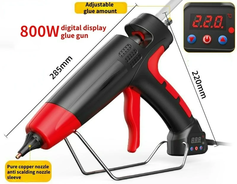 800W Professional Hot Melt Glue Gun Digital Adjustable Temperature ...