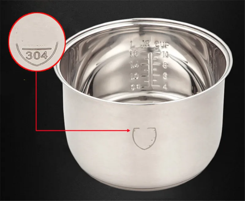 304 stainless steel rice cooker inner container Non stick Cooking Pot ...