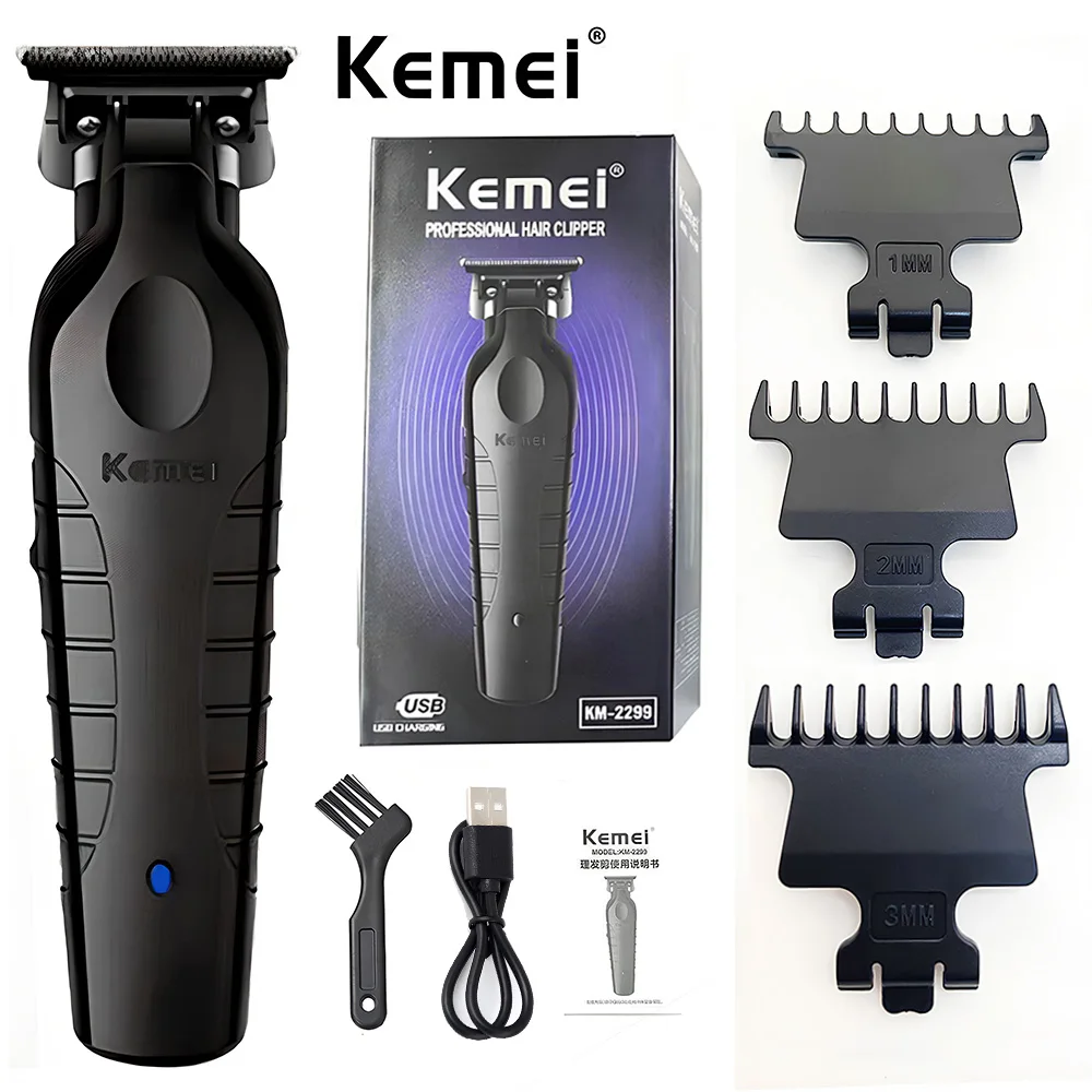 Kemei-cortadora-de-pelo-inal-mbrica-2299-para-peluquero-0mm-Zero-Gapped-cortadora-de-tallado ...