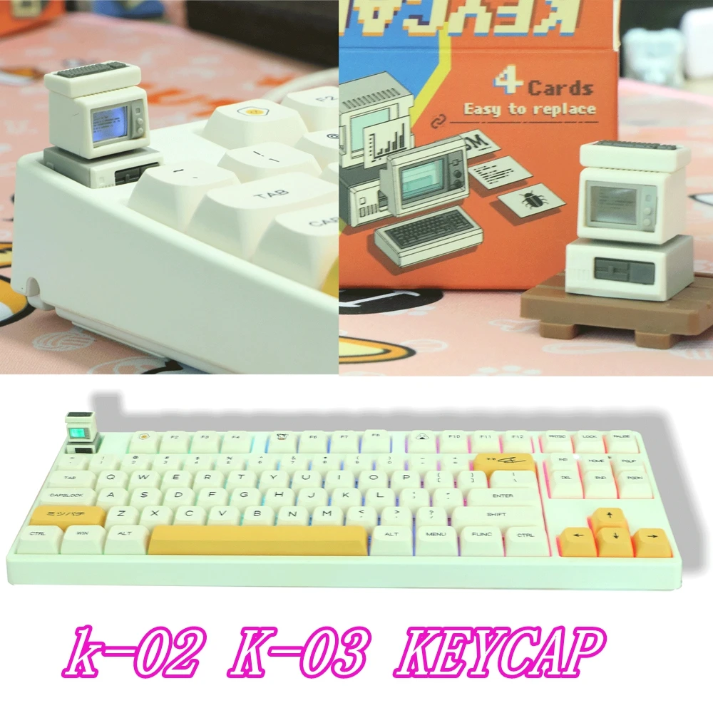K-04 Keyboard Keycaps 3In1 For Mechanical Classic Retro Cute ...
