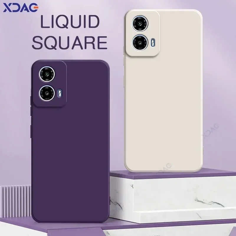 Luxury Double Liner Square Liquid Silicon Phone Case for Motorola Moto ...
