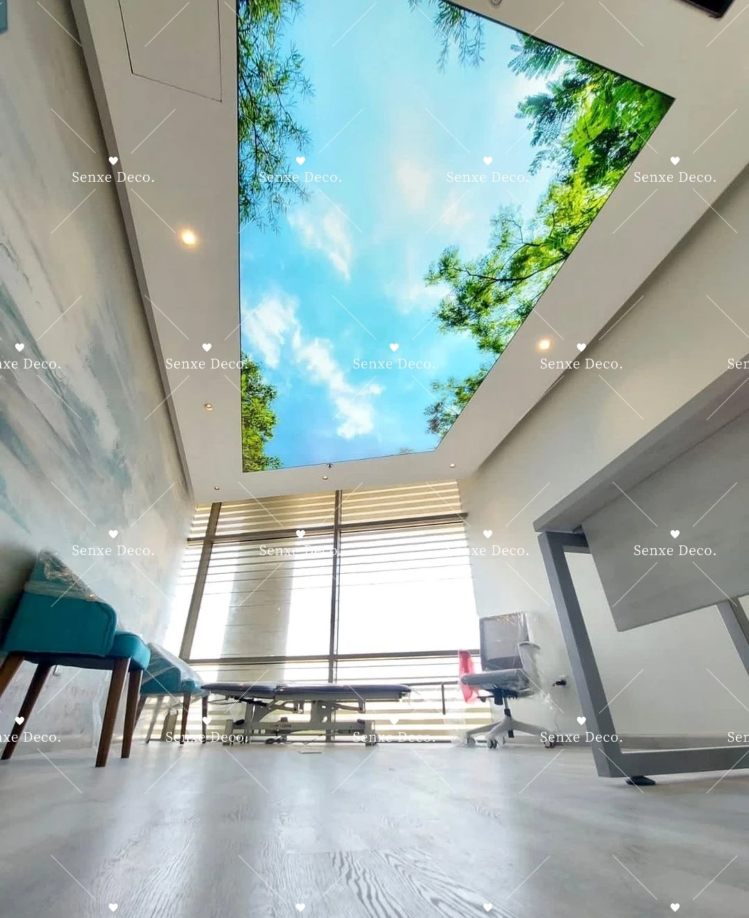 SA T2403 Blue Sky Ceiling Film Overlook Trees Plafond Tendu Ceiling ...