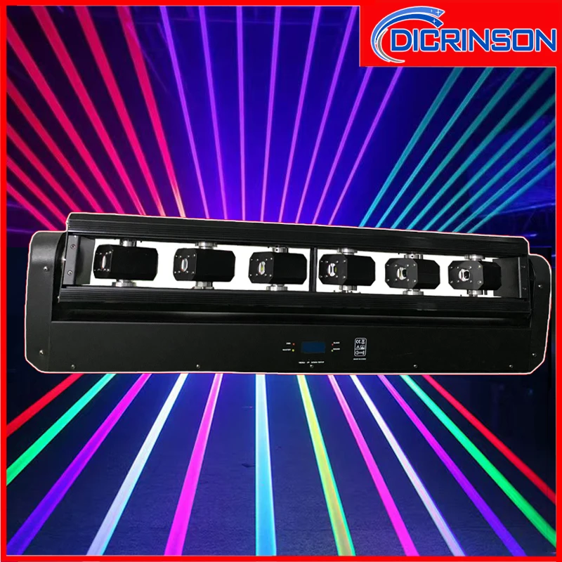 DJ RGB Laser 6 Heads Laser Moving Head Light DMX512 Stage Lighting ...