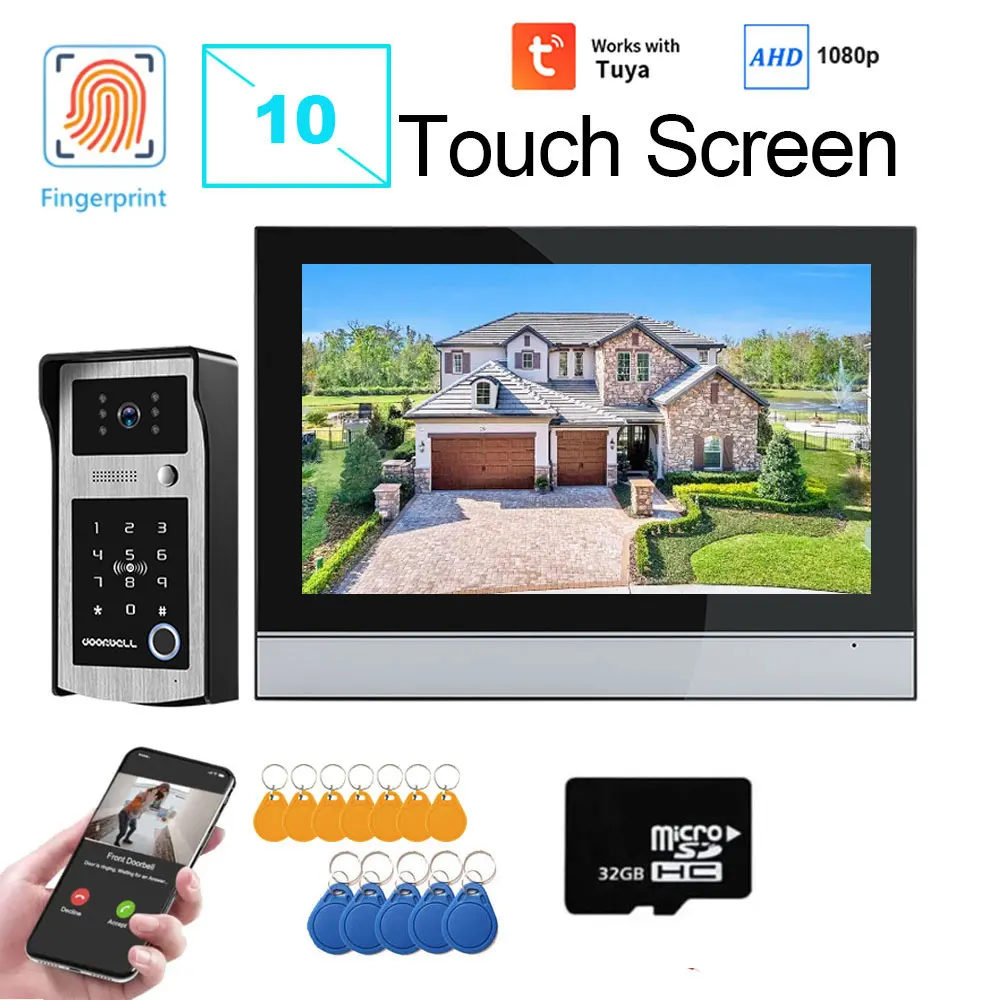 Fingerprint-Doorbell-Video-Intercom-System-Tuya-Smart-App-Desbloqueio ...