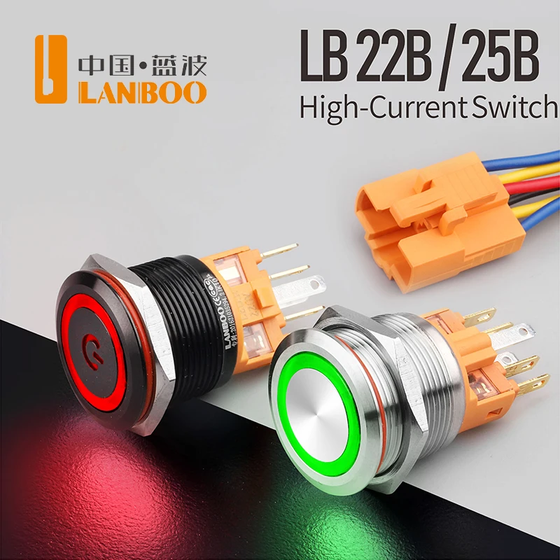 Lb22b Buzzer Bus Power Bell Push Button Switch With Ring Led 12v24v220v ...