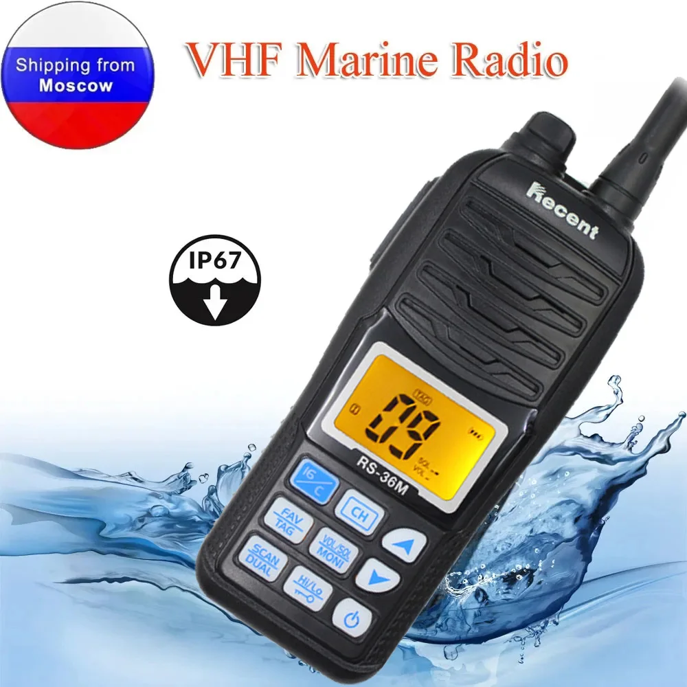 Recent-RS-36M-VHF-Marine-Radio-156-000-161-450MHz-IP67-Waterproof ...